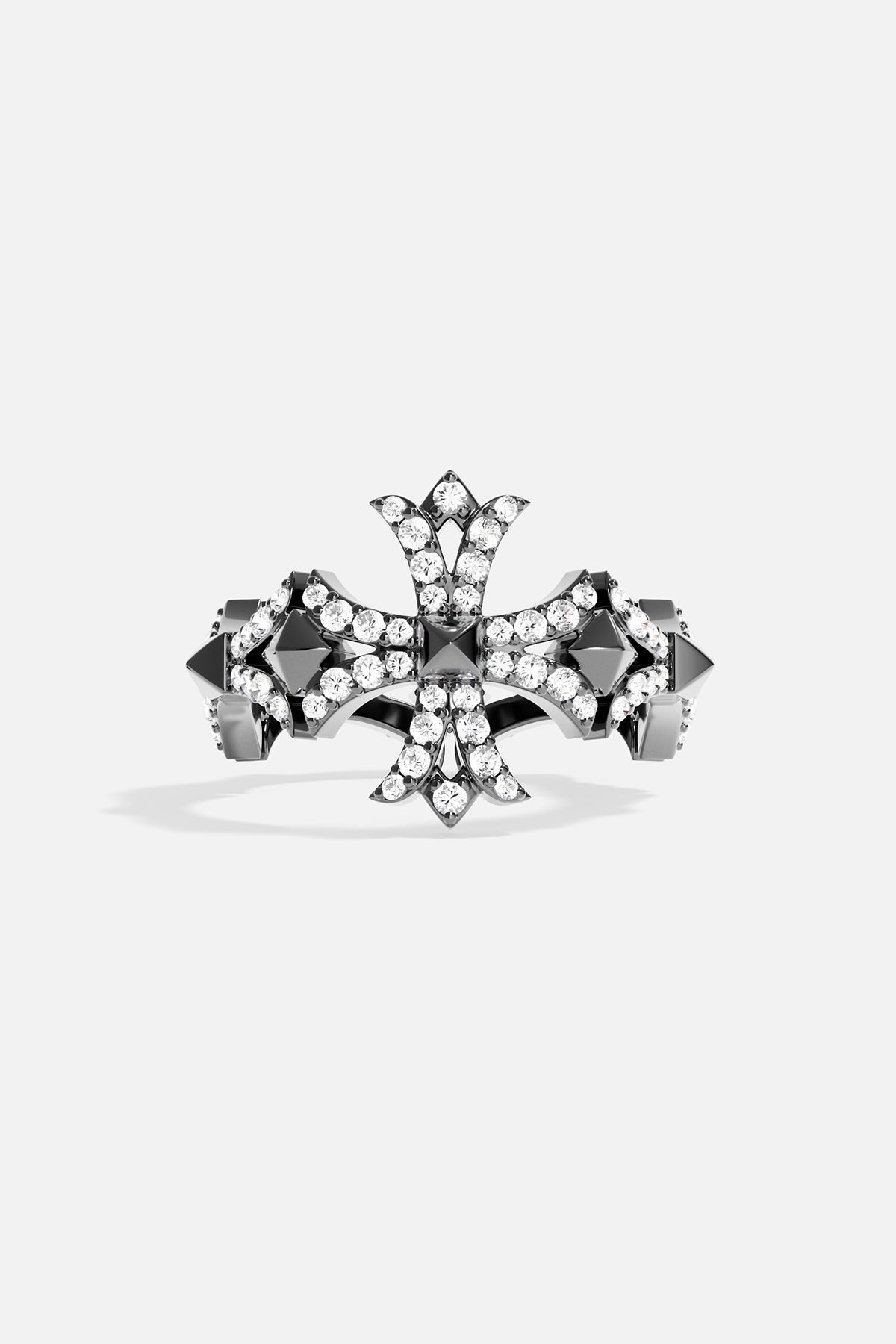 Dark Grey Statement Cross Ring | APM Monaco