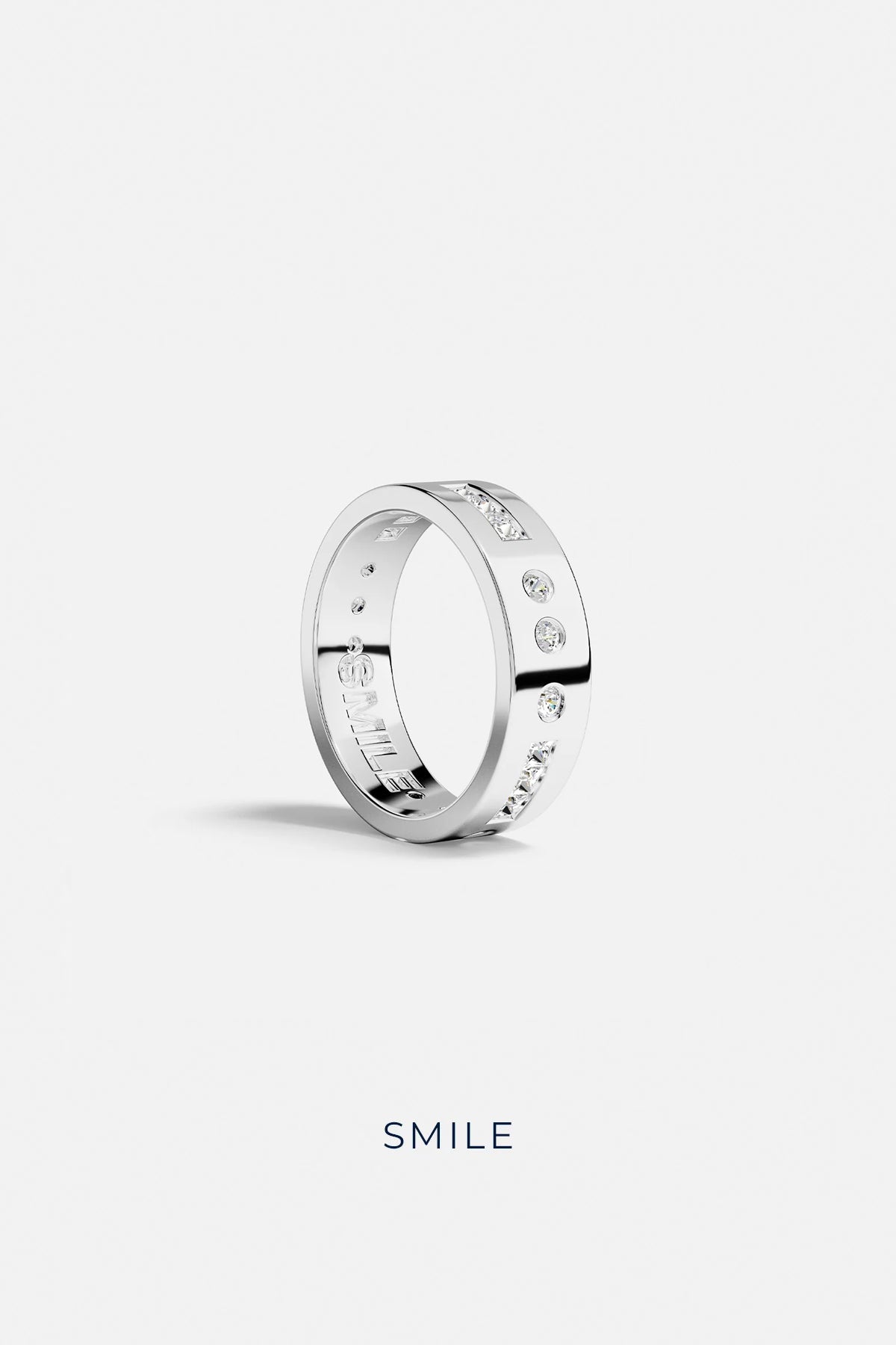 SMILE Morse Code Ring - Silver | APM Monaco