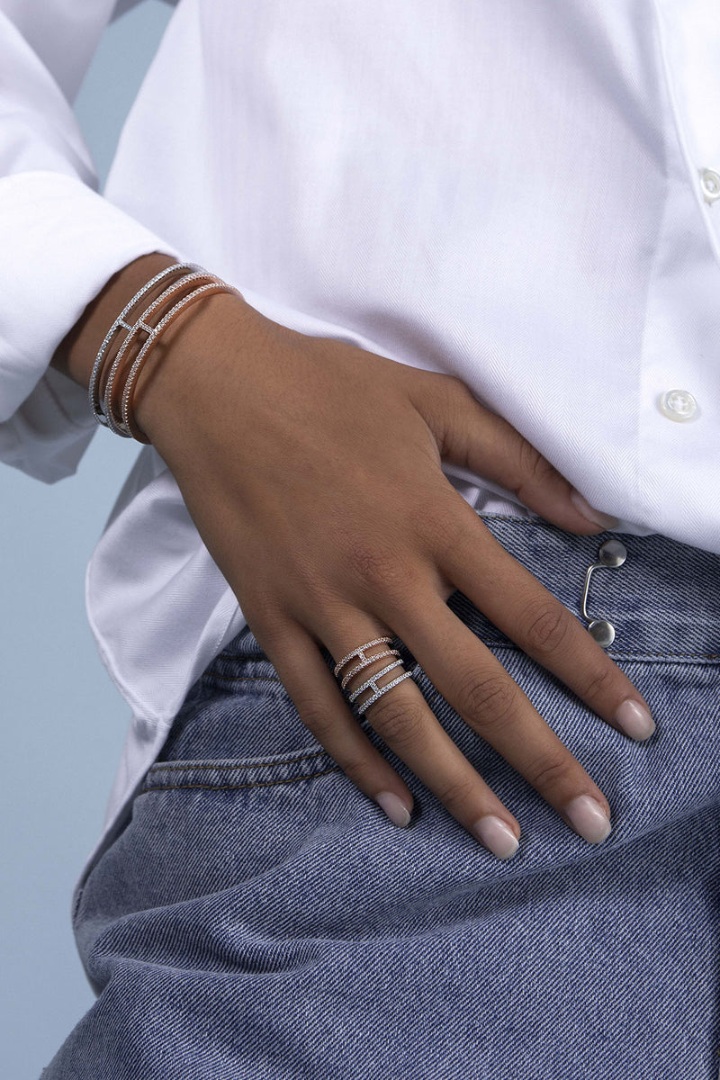 Double line Pavé Ring | APM Monaco