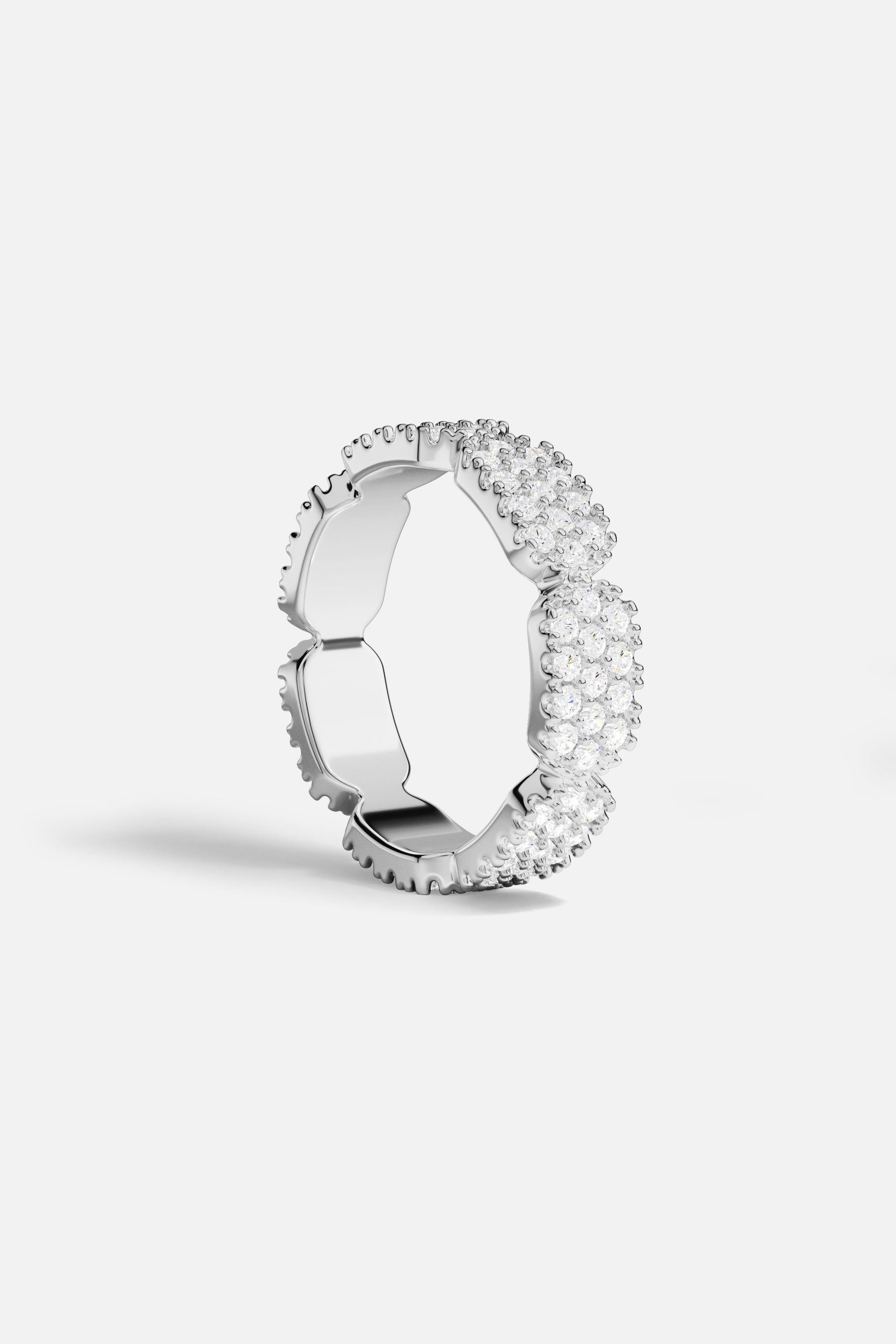 Dainty Silver Pavé Ring | APM Monaco