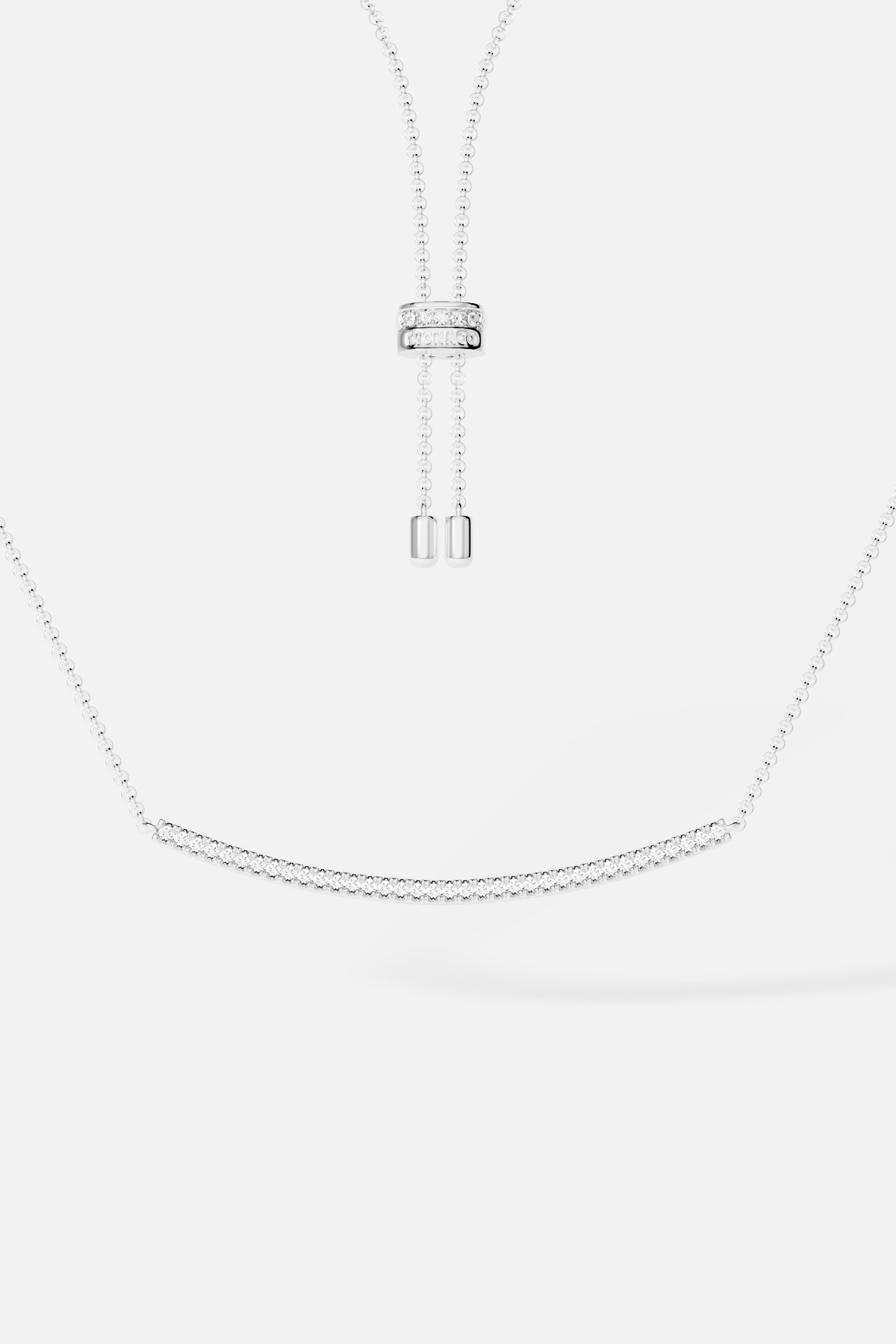 Adjustable Necklace with Paved Arched Pendant | APM Monaco