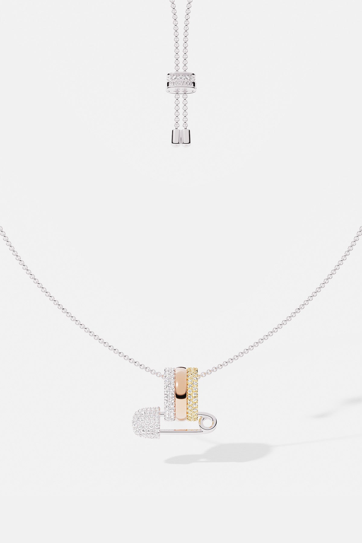 Multicolor Safety Pin Adjustable Necklace | APM Monaco