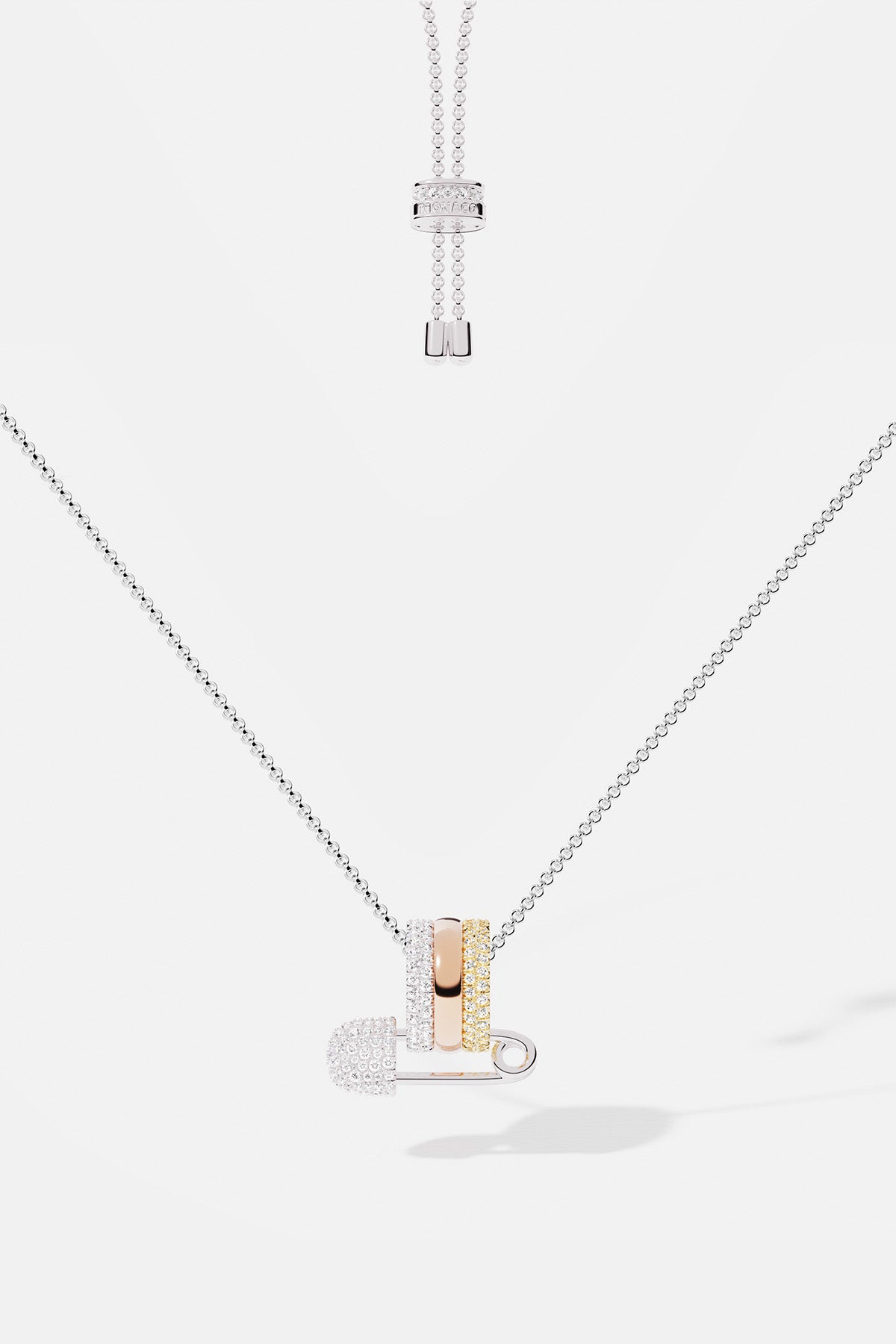 Multicolor Safety Pin Adjustable Necklace | APM Monaco