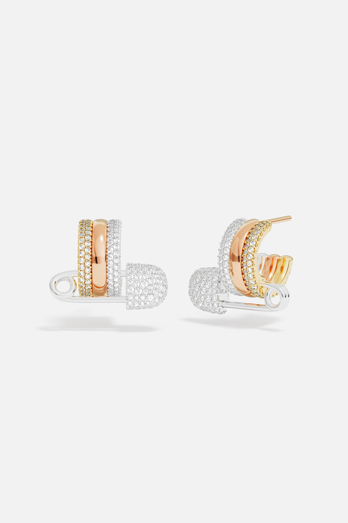 Multicolor Safety Pin Hoop Earrings | APM Monaco