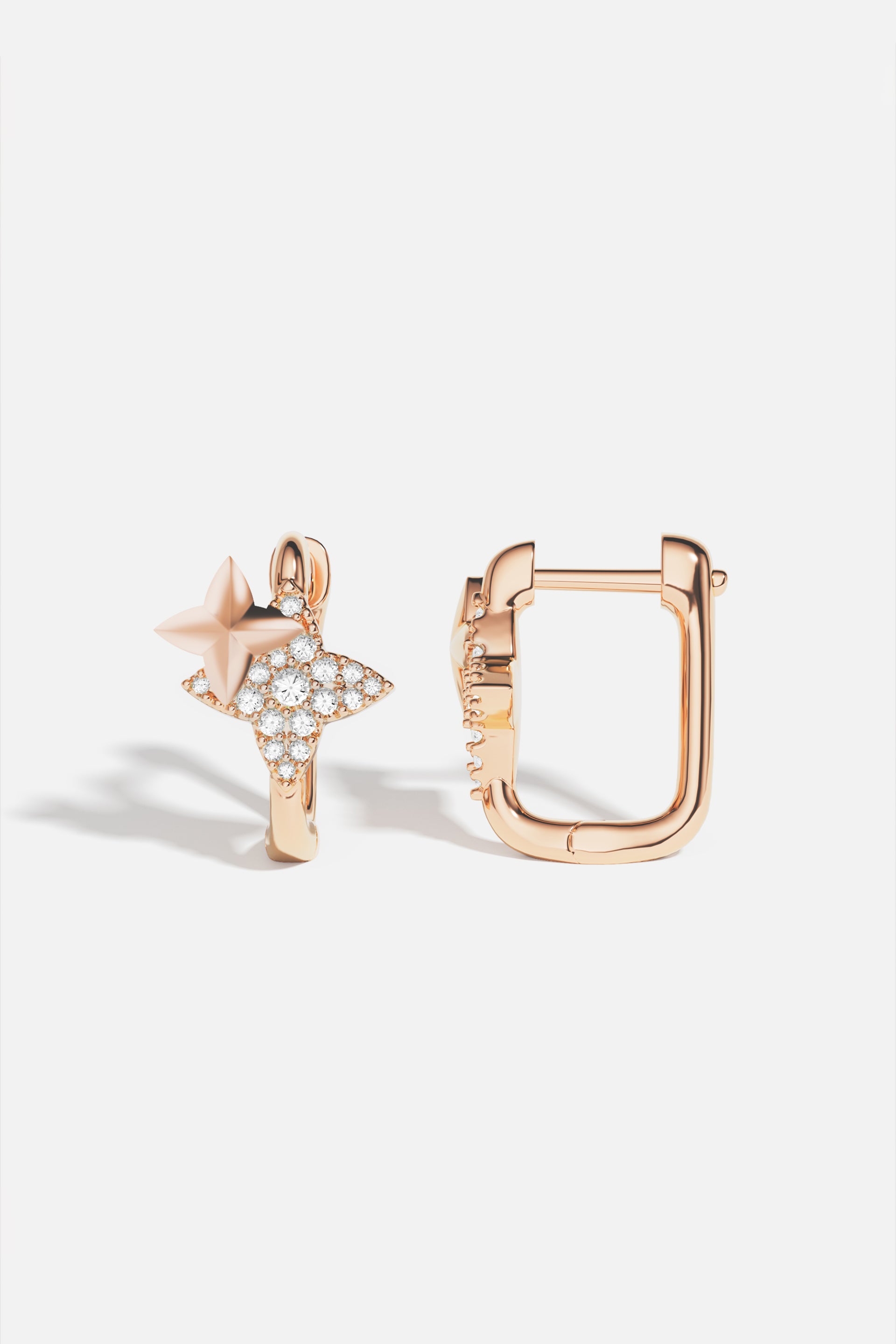 Rose Gold Meteorite Square Hoop Earrings | APM Monaco