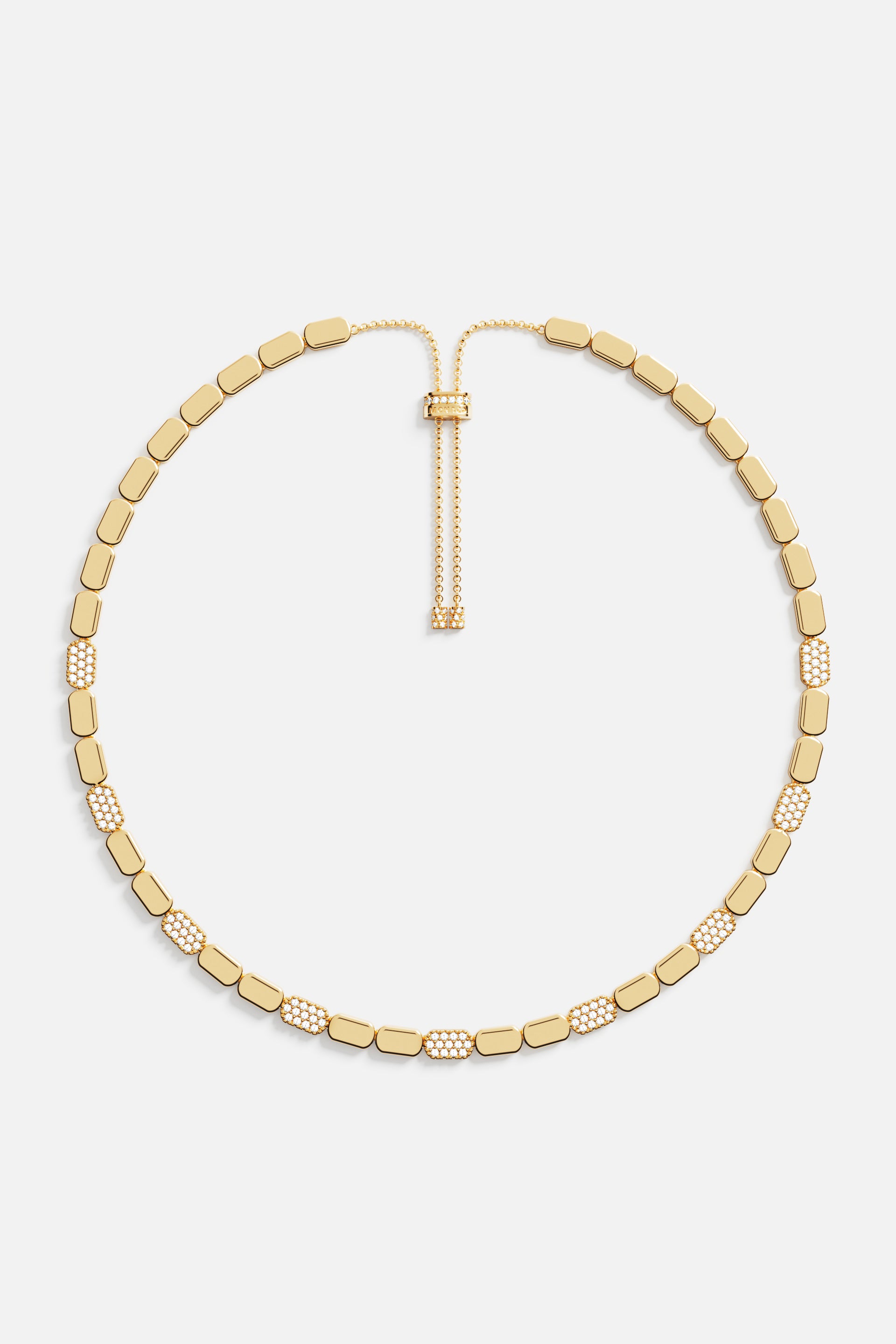 Dainty Gold Adjustable Necklace | Cubic Zirconia | APM Monaco